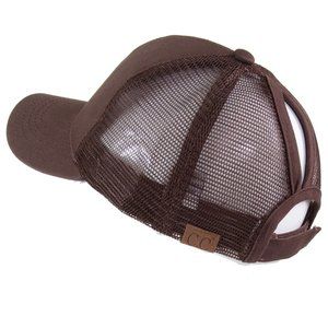 C.C | Accessories | Cc Solid Color Ponytail Bun Mesh Baseball Cap ...